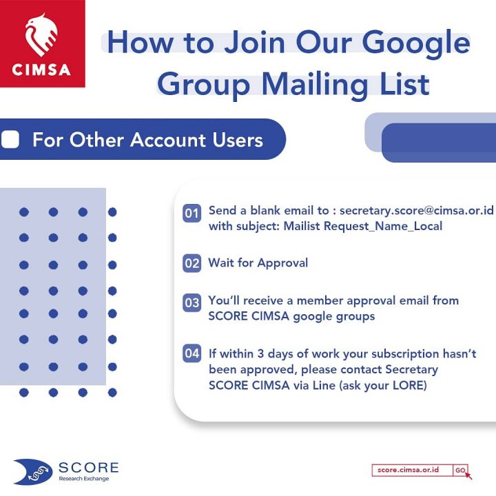 SCORE CIMSA MAILING LIST – SCORE
