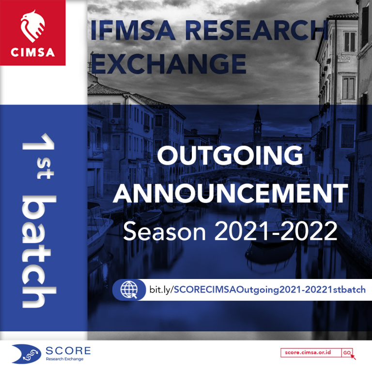 IFMSA RESEARCH EXCHANGE 1ST BATCH ANNOUNCEMENT – SCORE