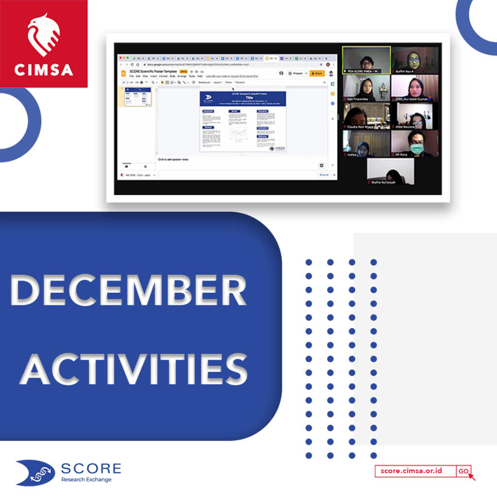 DECEMBER ACTIVITIES – SCORE